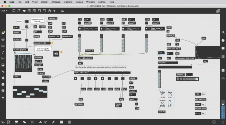 MaxMSP Livestream No.1 – Tom Hall